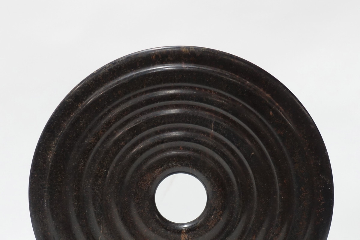 Balsamo Antiques | Contemporary Chinese Set of Two Brown Stone Discs