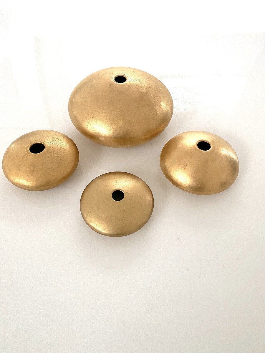 Balsamo Antiques | Contemporary American Matte 22K Gold Stoneware Vase