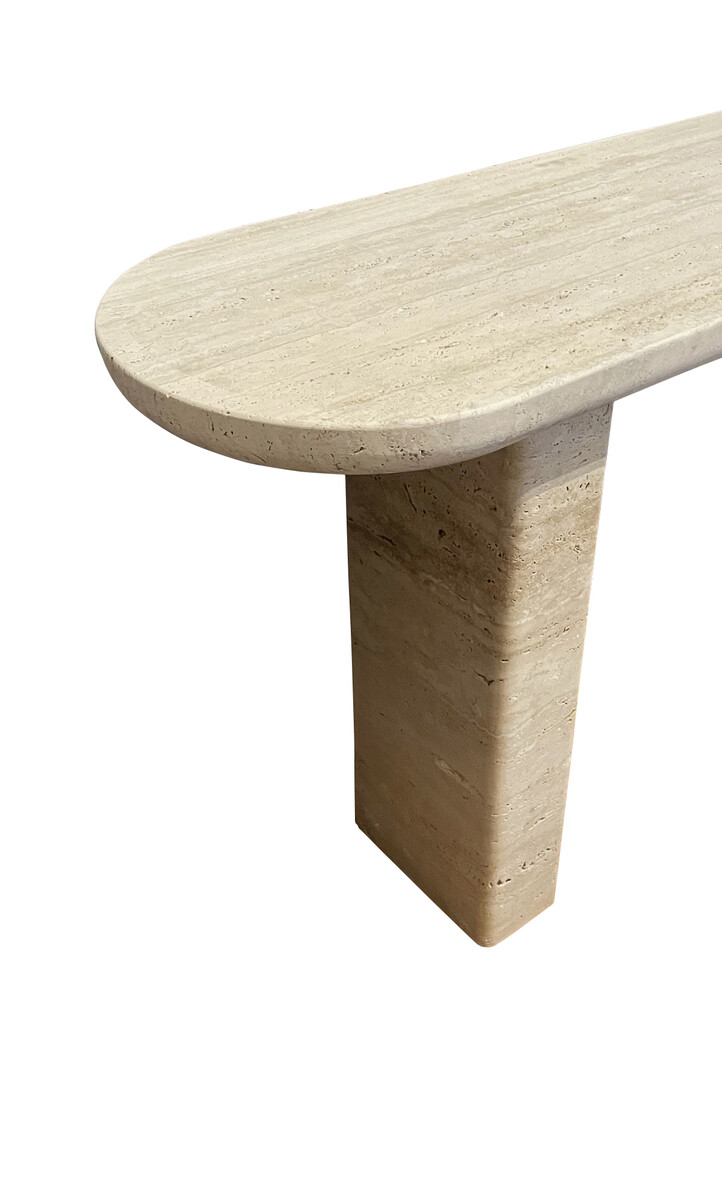 Balsamo Antiques | 1980's Italian Travertine Console Table