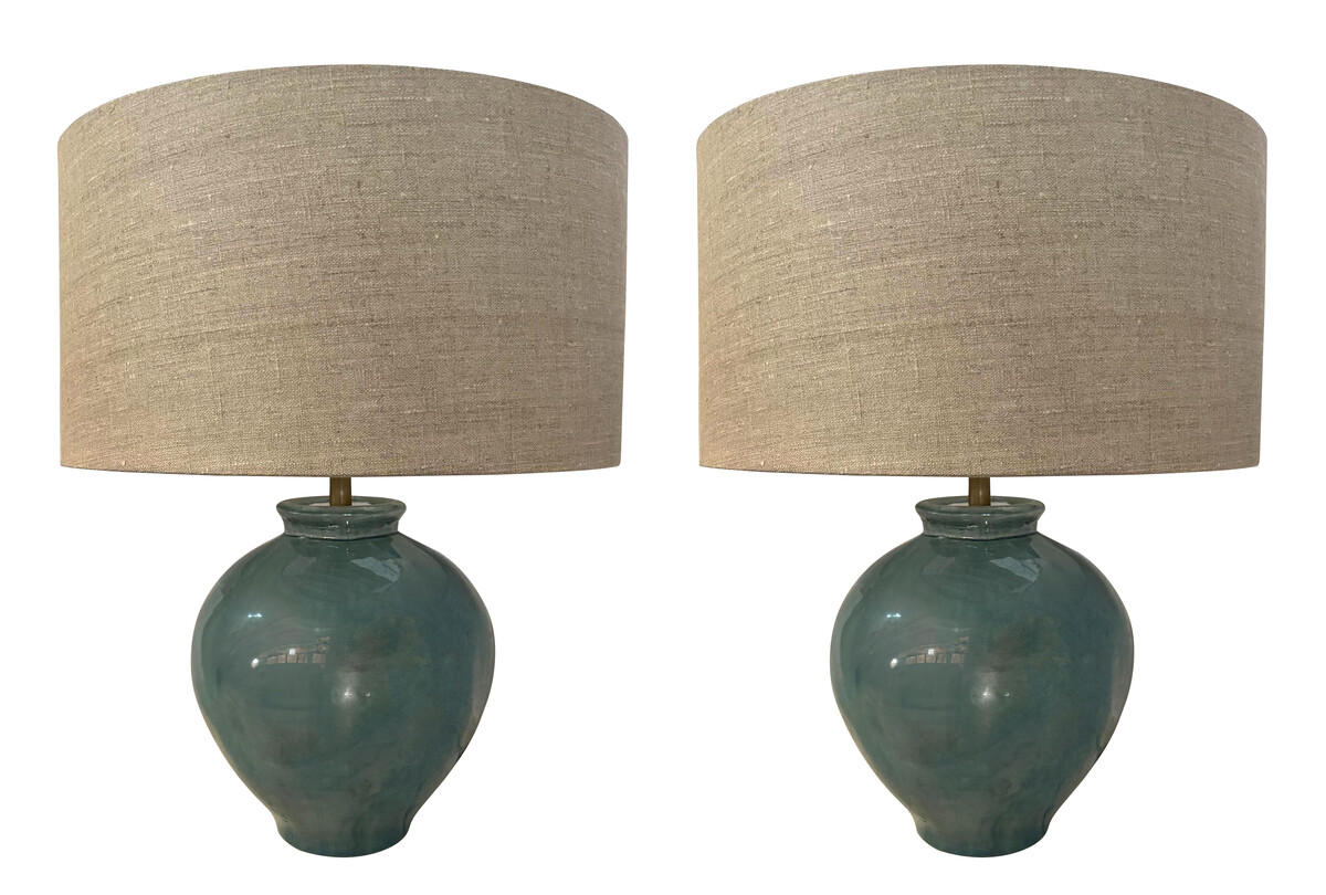 Balsamo Antiques | Contemporary Chinese Pair Round Base Washed ...