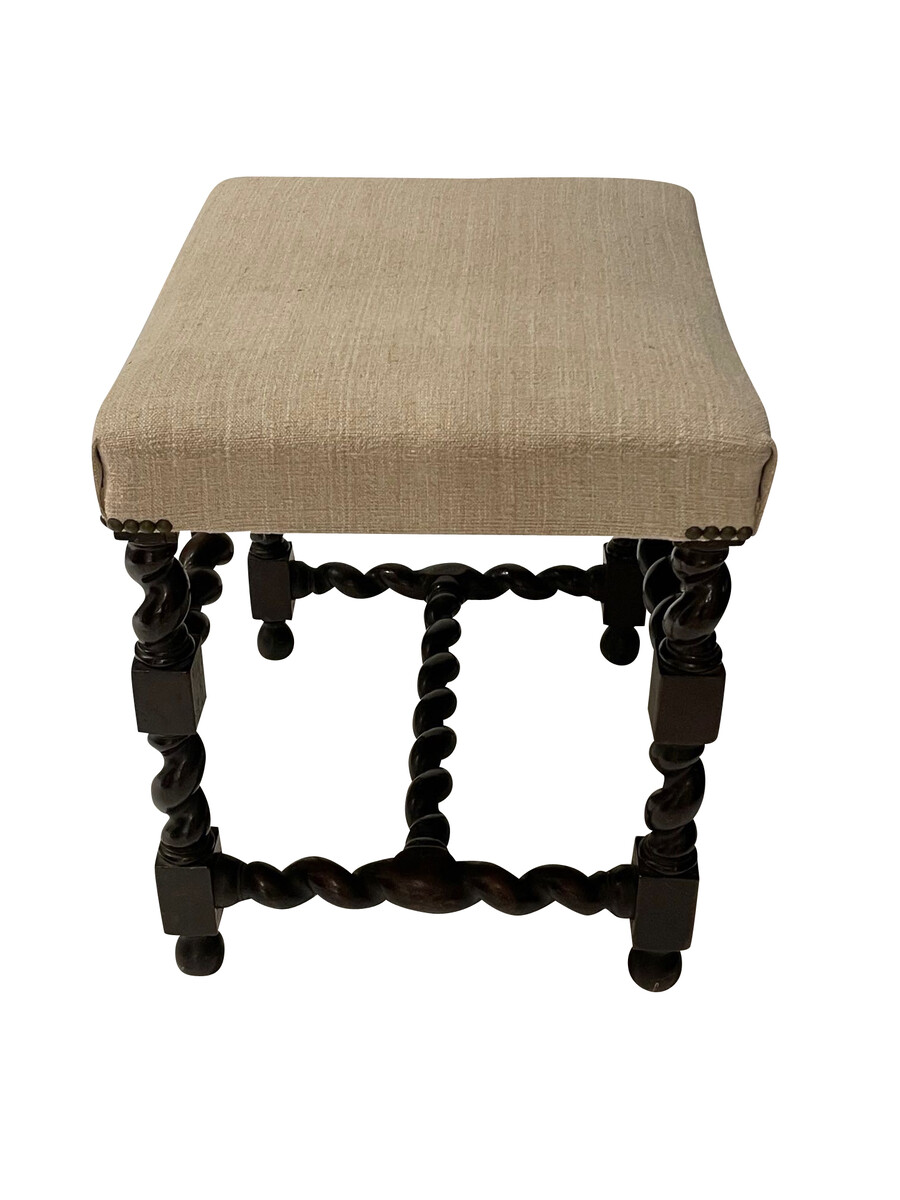 Balsamo Antiques | 18thc Italian Pair Spool Leg Foot Stools