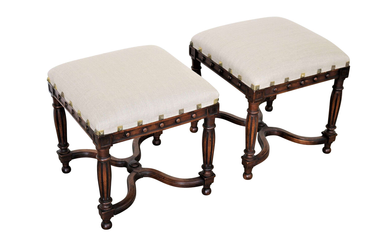 Balsamo Antiques | 19thc English Pair Foot Stools