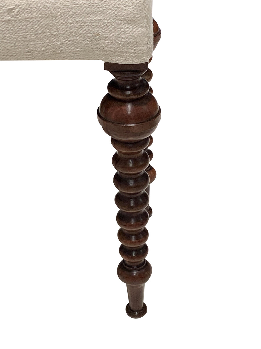 Balsamo Antiques | 19thc English Pair Spool Leg Foot Stools